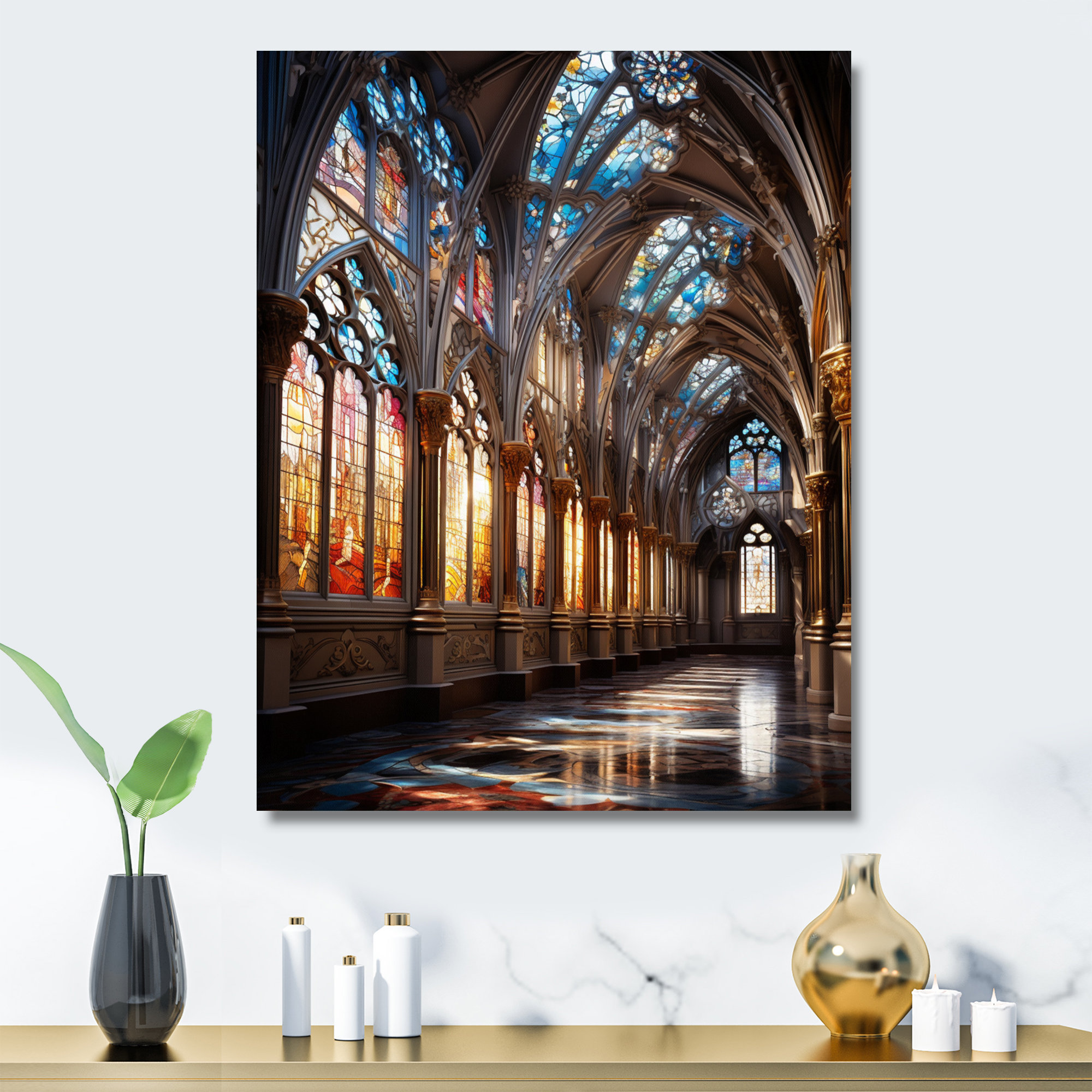 Winston Porter Church Stained Glass Windows I - Landscape Church Metal ...