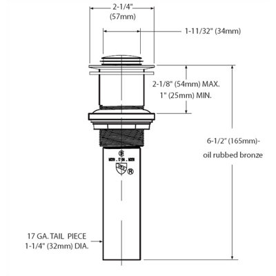 Moen Spring Loaded Push Button Bathroom Drain Assembly, Without ...