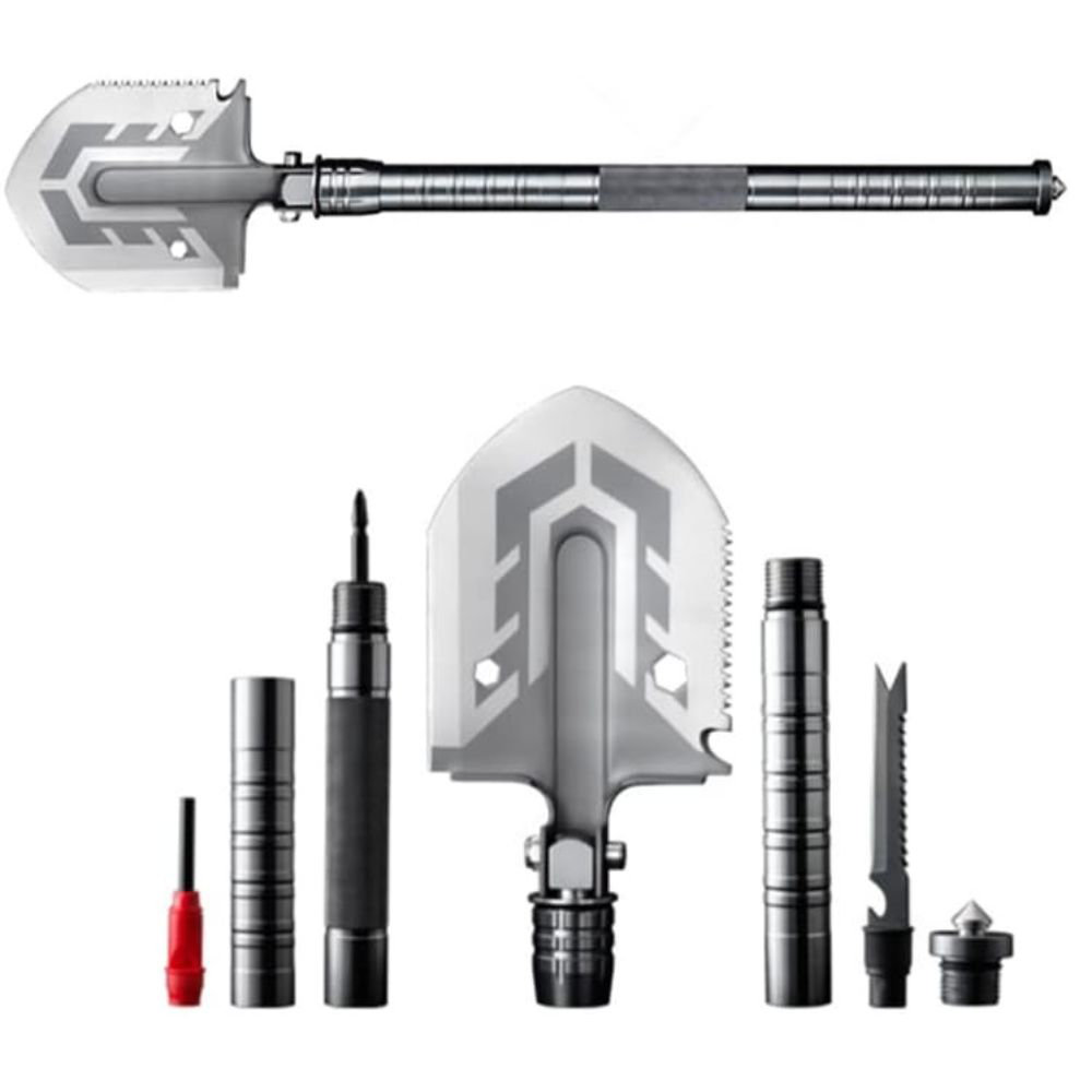 FOJOHSEN 21 In 1 Unbreakable Tactical Shovel 180 Degree Folding Camping ...