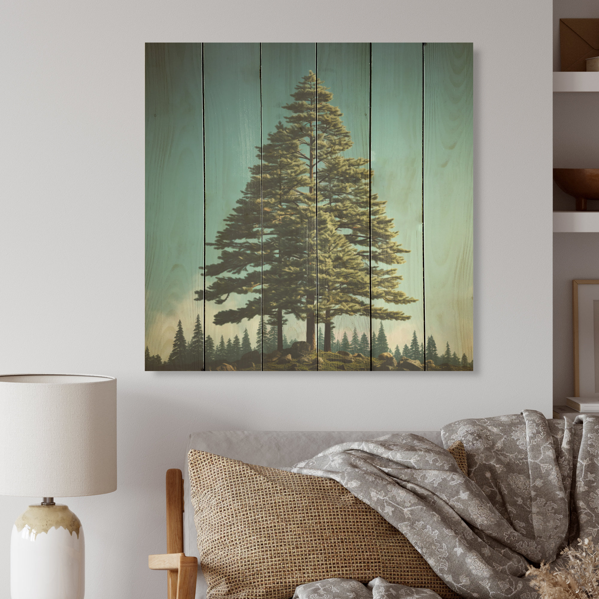 Lark Manor Pine Tree Perspective In Forest - Tree Pine Wood Art On ...