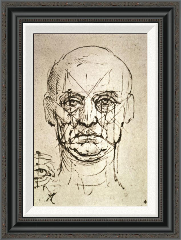 Vault W Artwork 'Proportions of the Face' by Leonardo Da Vinci Framed ...