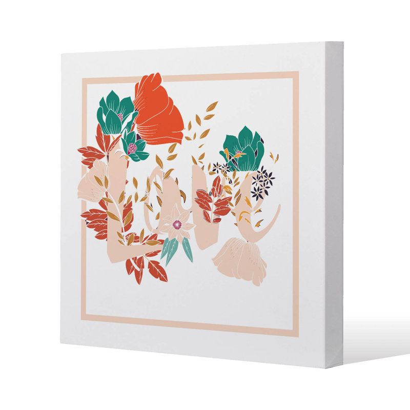 World Menagerie Love & Flowers Slim Style Canvas Print, 15mm Slim Real ...