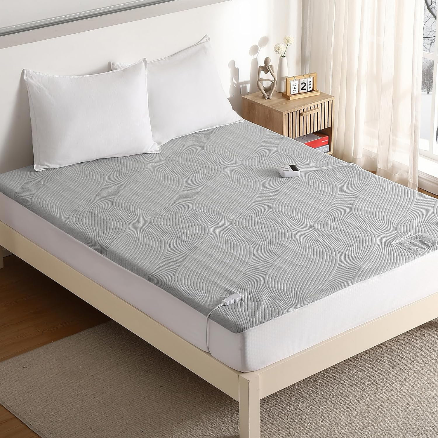 gaomon Heated Mattress Pad Twin Size, Soft Breathable Electric Mattress ...