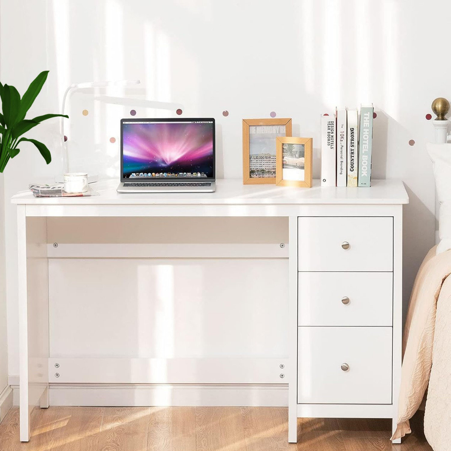 Hokku Designs Modern home office computer desk with storage drawers and ...
