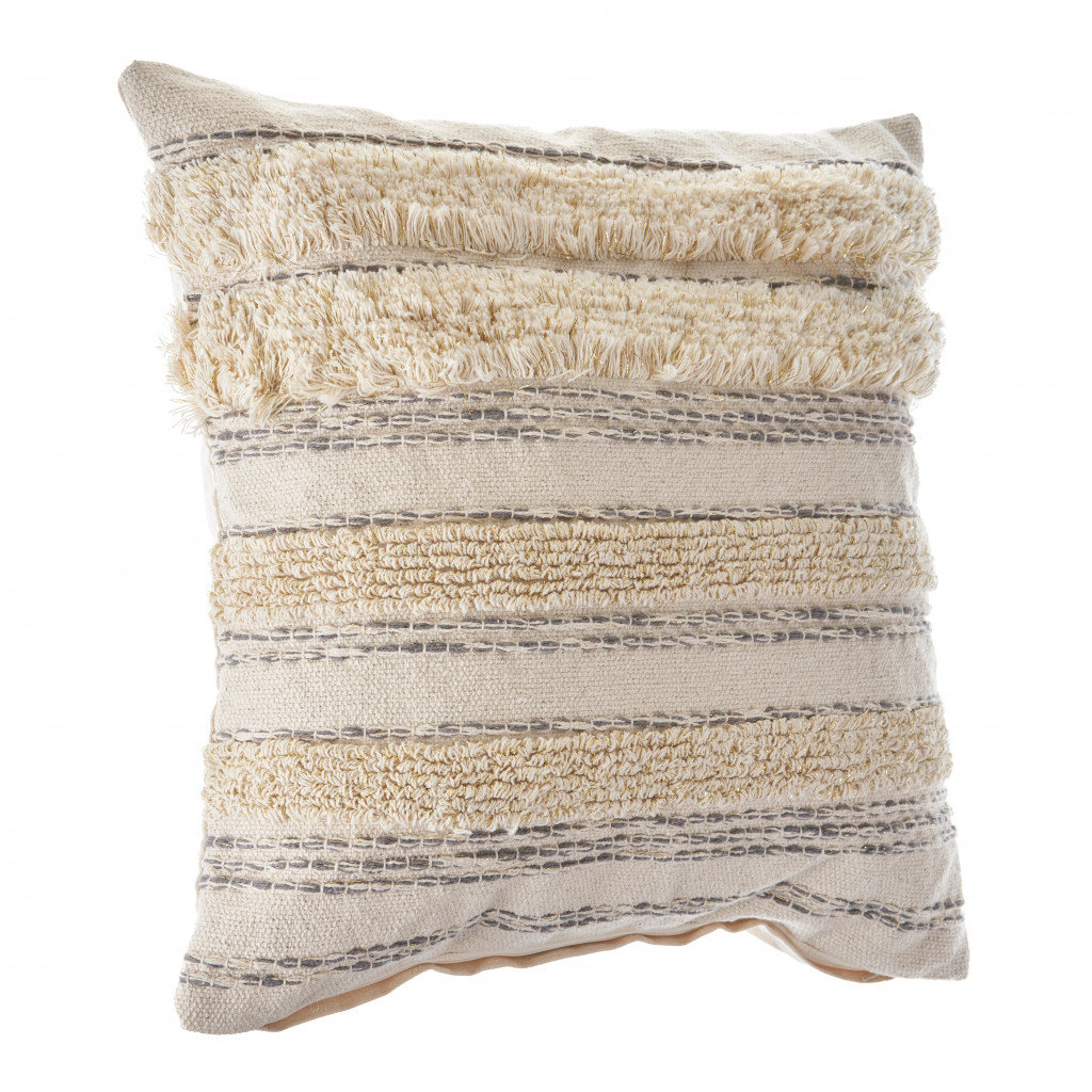 Rajani Home Square_Ox Bay Hand Woven Stripe Cotton Pillow Cover | Wayfair