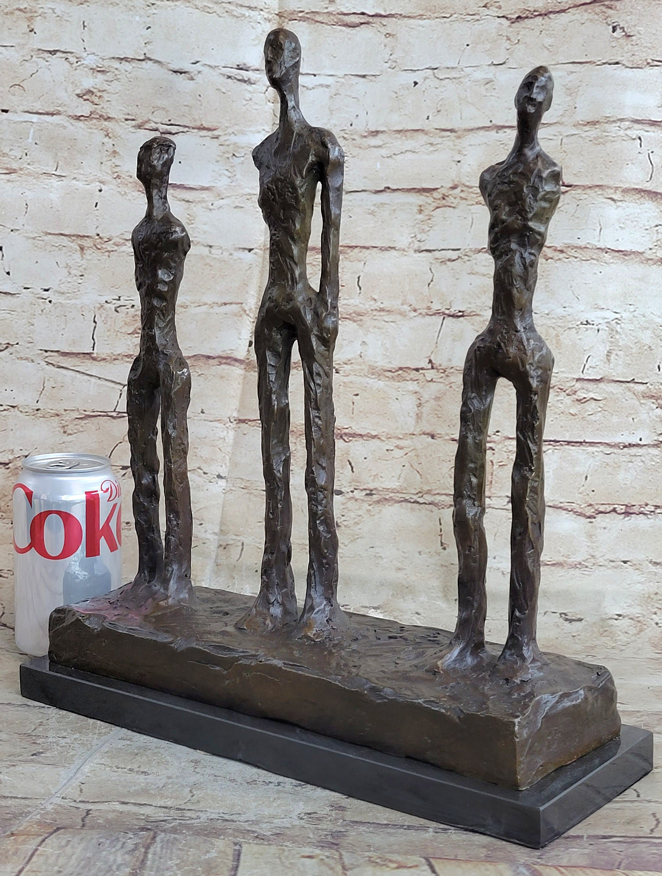 Orren Ellis Three Standing Men Surrealist Figures Bronze Art Sculpture Statue after Alberto ...