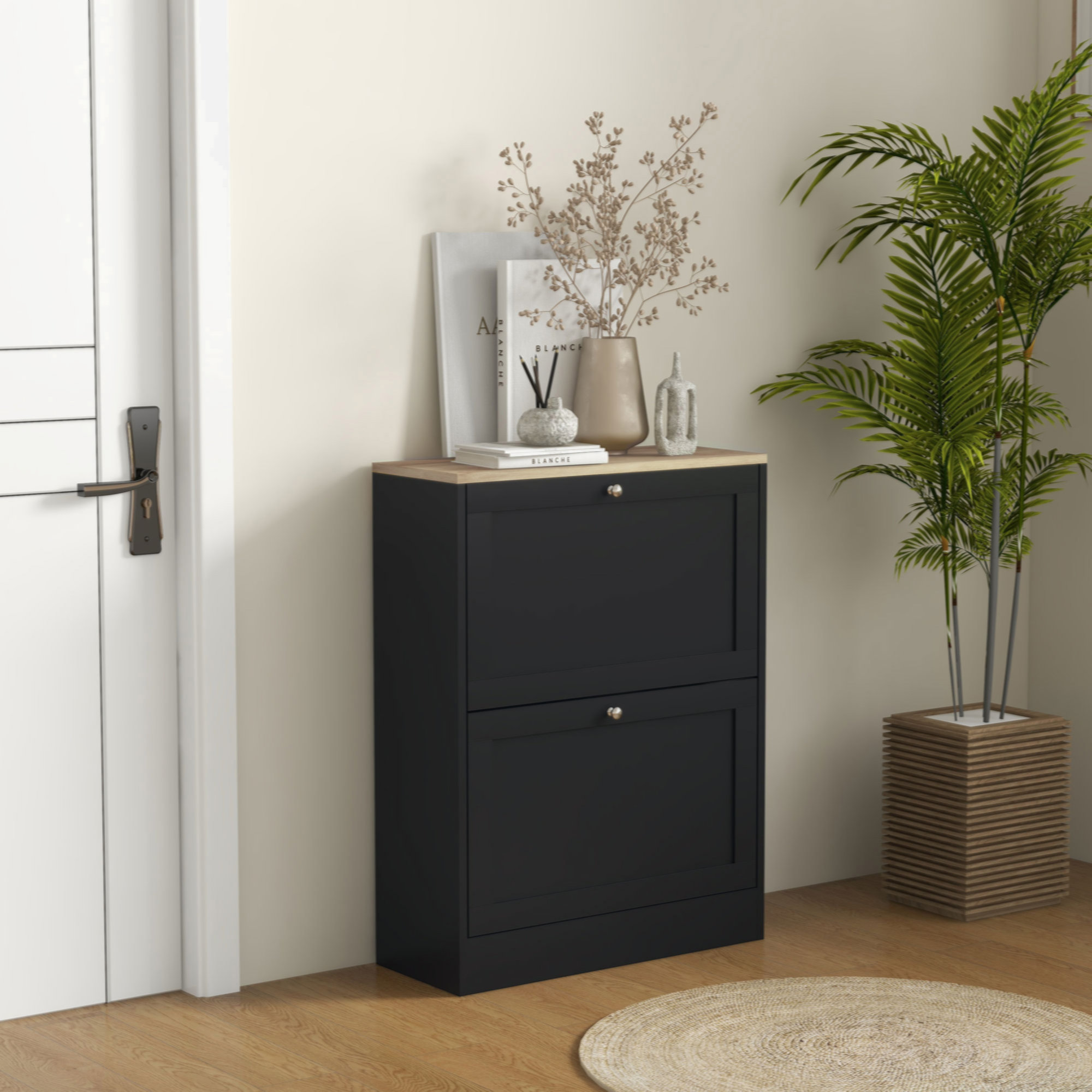Lark Manor™ Slim Shoe Cabinet For Entryway, Modern Hidden Shoe Storage ...