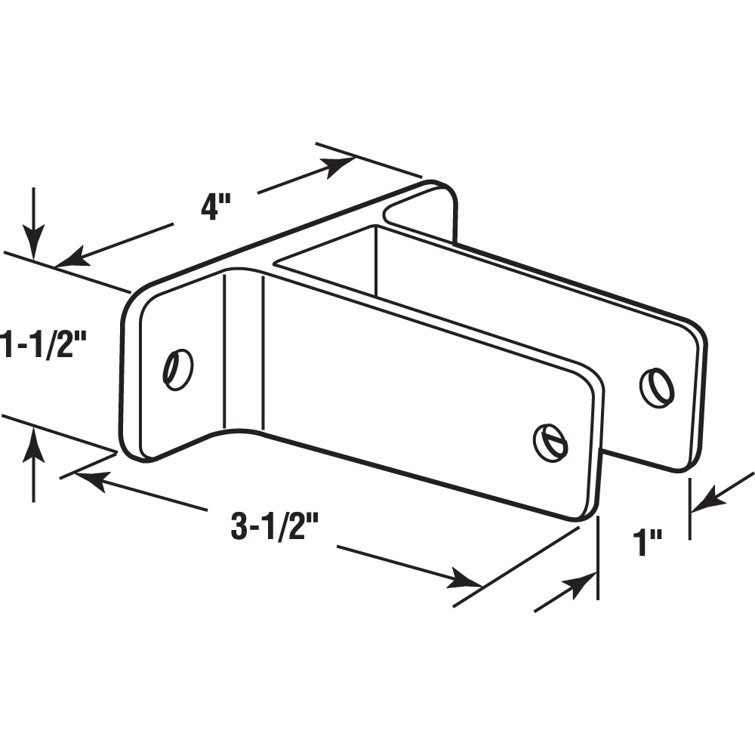 Prime-Line Two Ear Wall Bracket, For 1 In. Panels, Zinc Alloy, Chrome ...