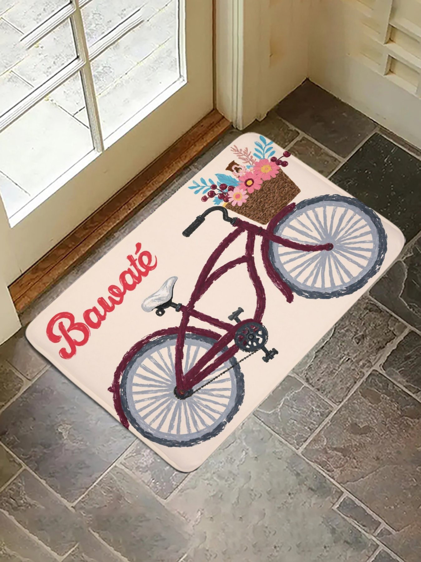 August Grove® Red Bicycle Bawate Bath Rug For Bathroom, 16 X 24 | Wayfair