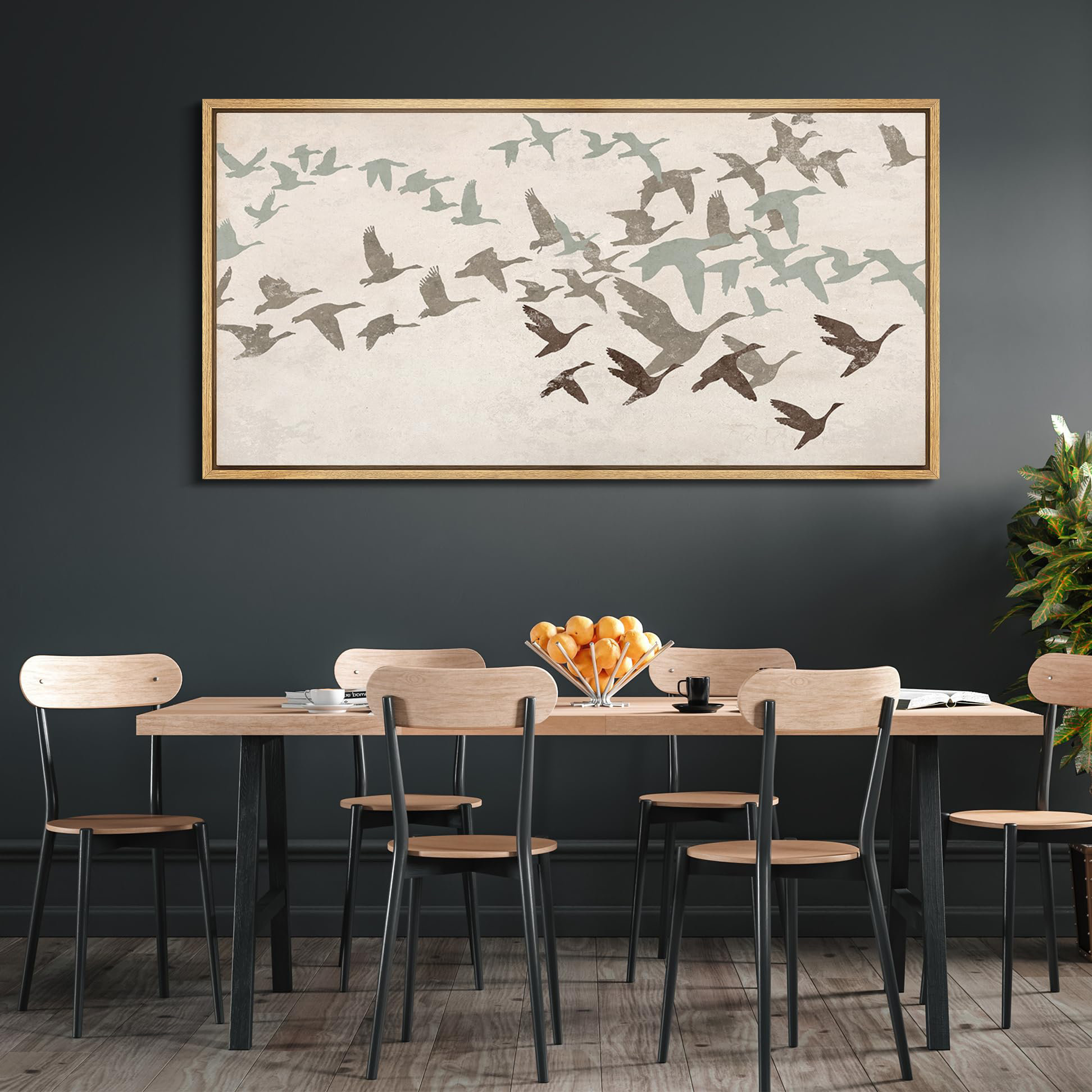 IDEA4WALL Wild Freedom Assorted Birds In Flight Framed On Canvas Print ...