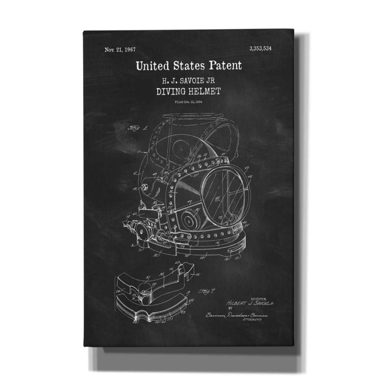 17 Stories 17 Storeys ''Diving Helmet Blueprint Patent Chalkboard ...