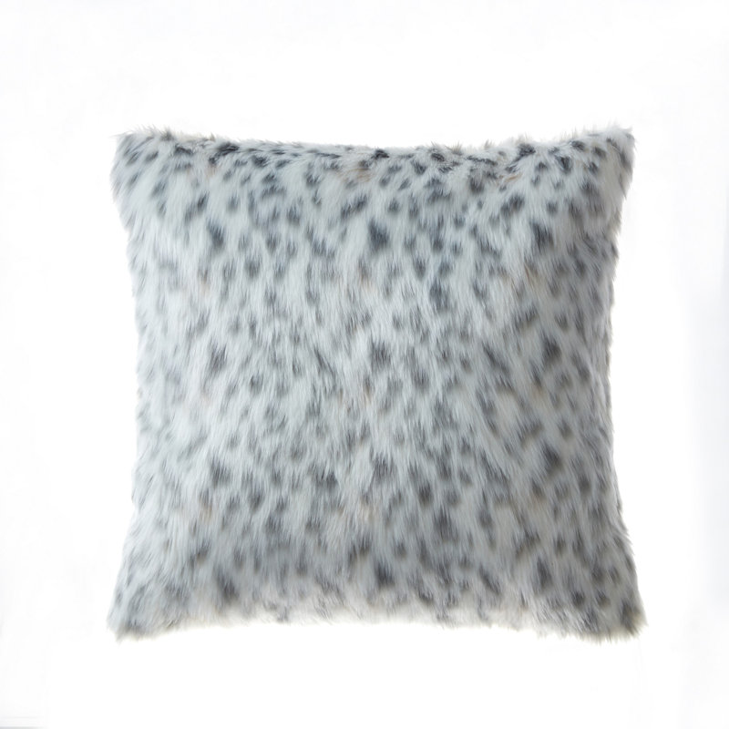 Tahari Snow Leopard 20" x 20" Faux Fur Decorative Pillow | Wayfair