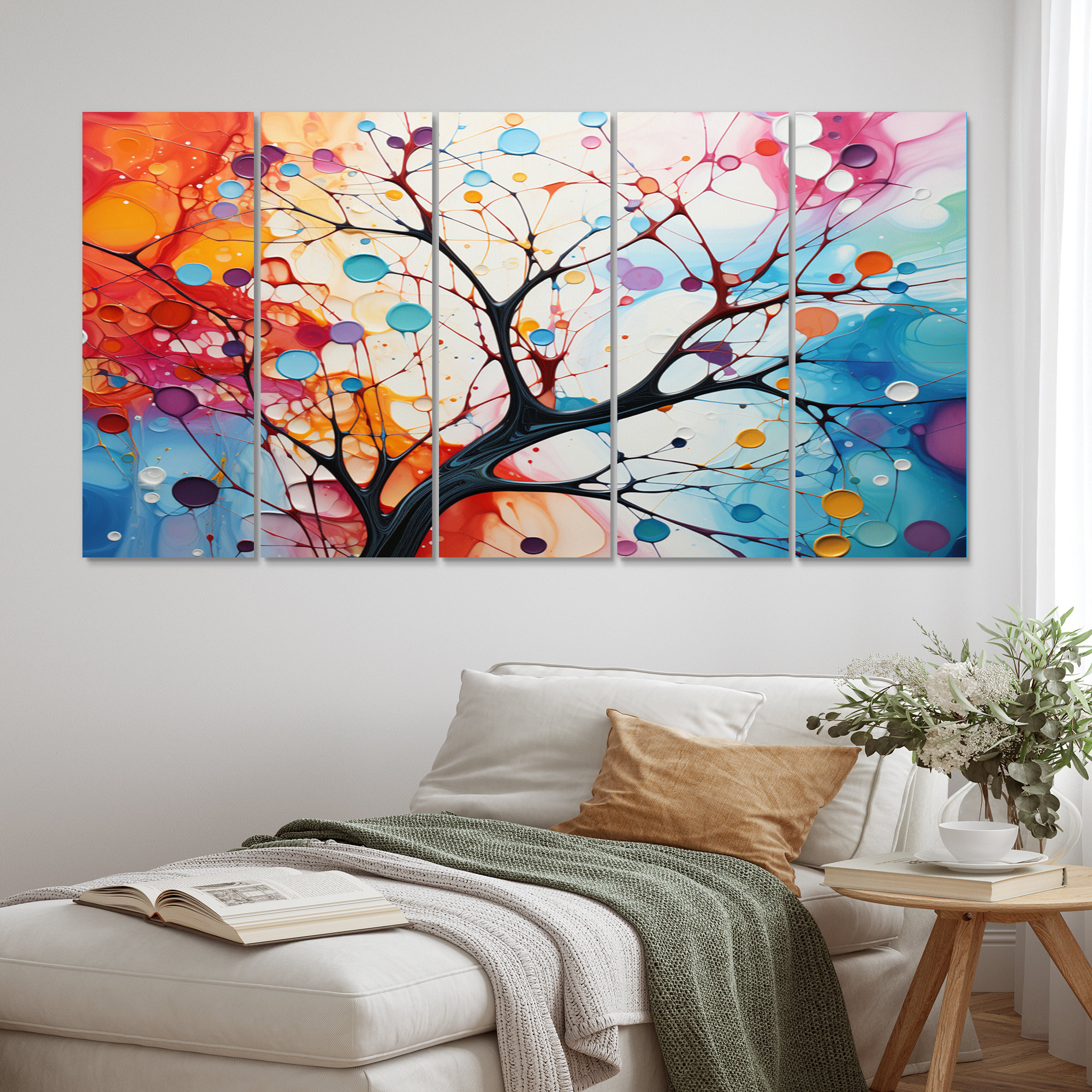 Winston Porter Tree Flowing Network - Tree Wall Art Living Room - 5 ...