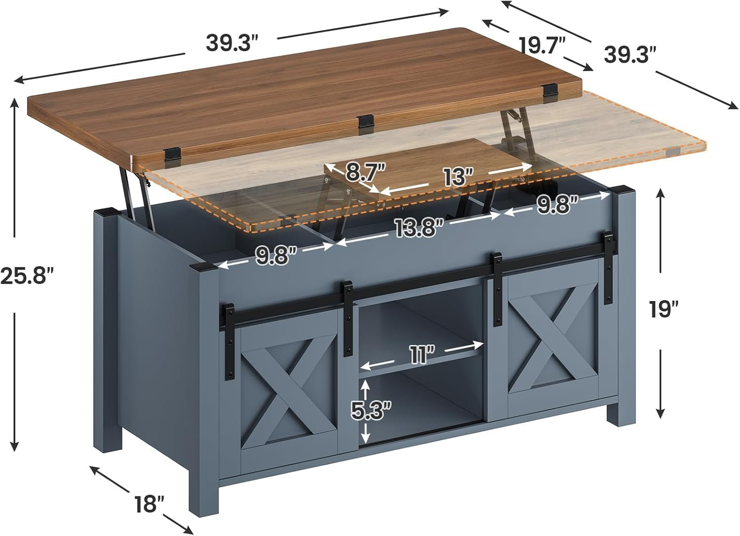 One Allium Way Lift Top Coffee Table, 4 in 1 Multi-Function Convertible ...