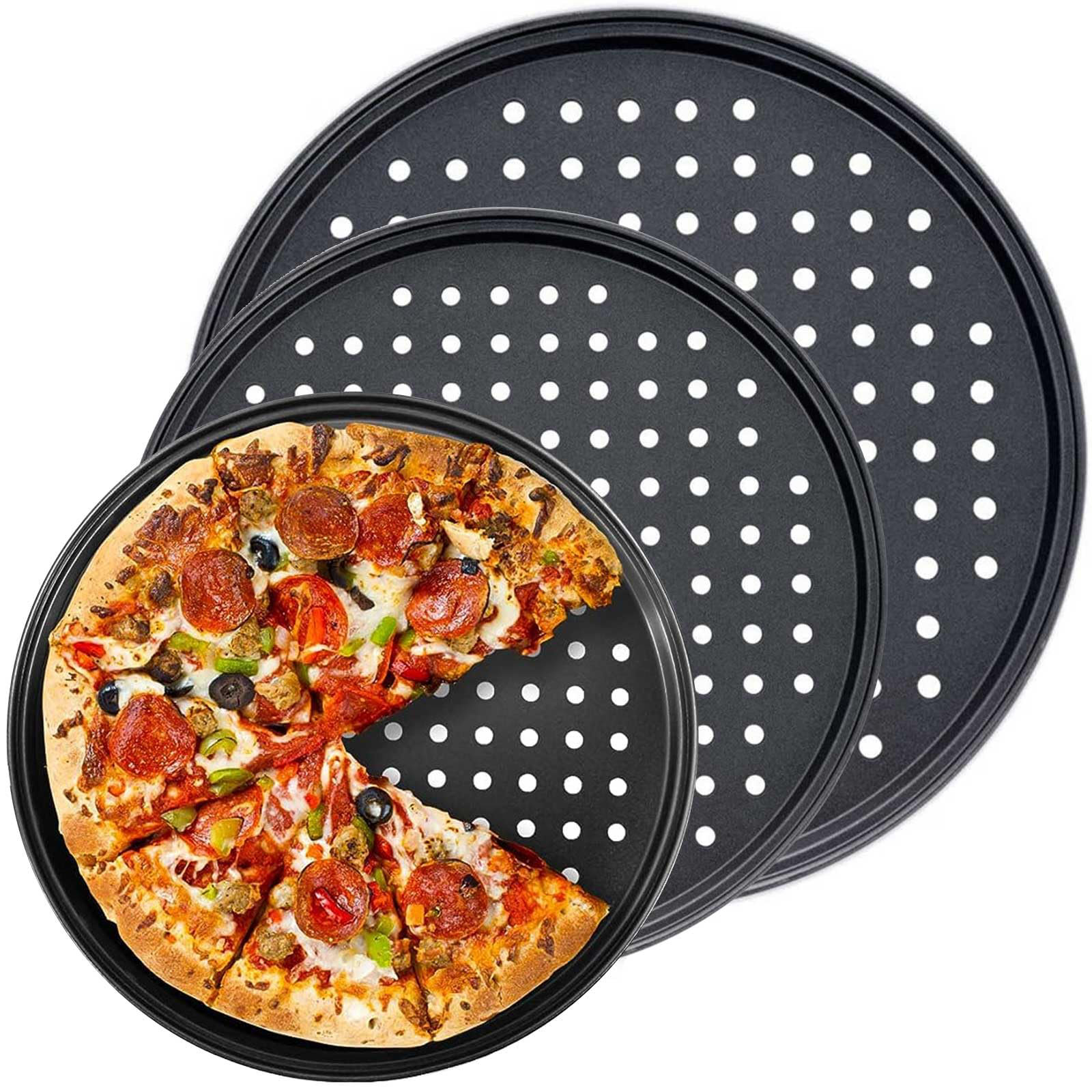 ELEMENTARY ENTERPRISE LLC Pizza Pan Set, Pizza Pan For Oven, Nonstick ...