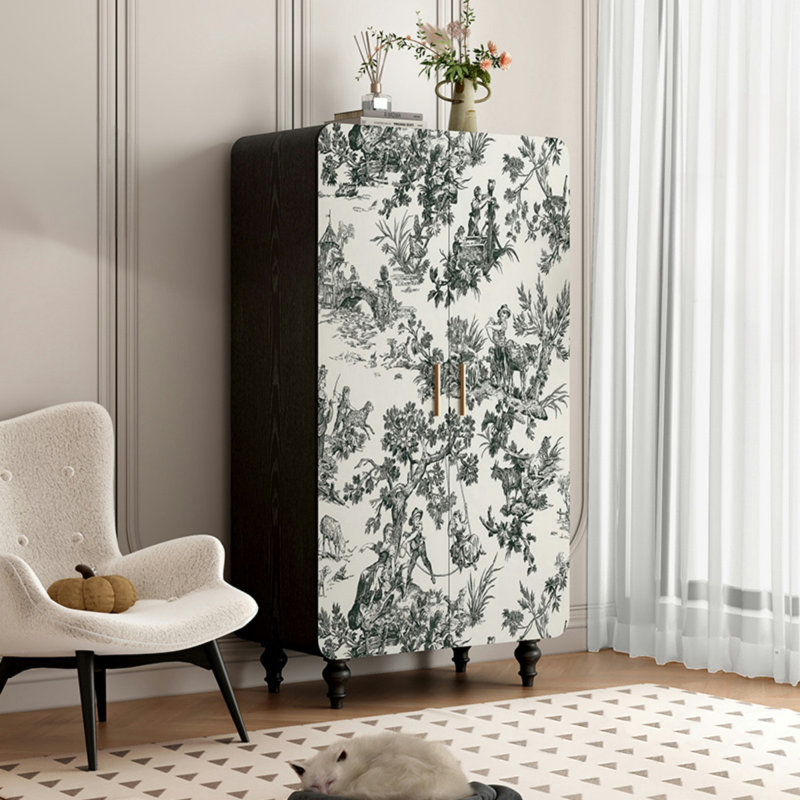 Liu's ink furniture French double doors bedroom locker wardrobe | Wayfair