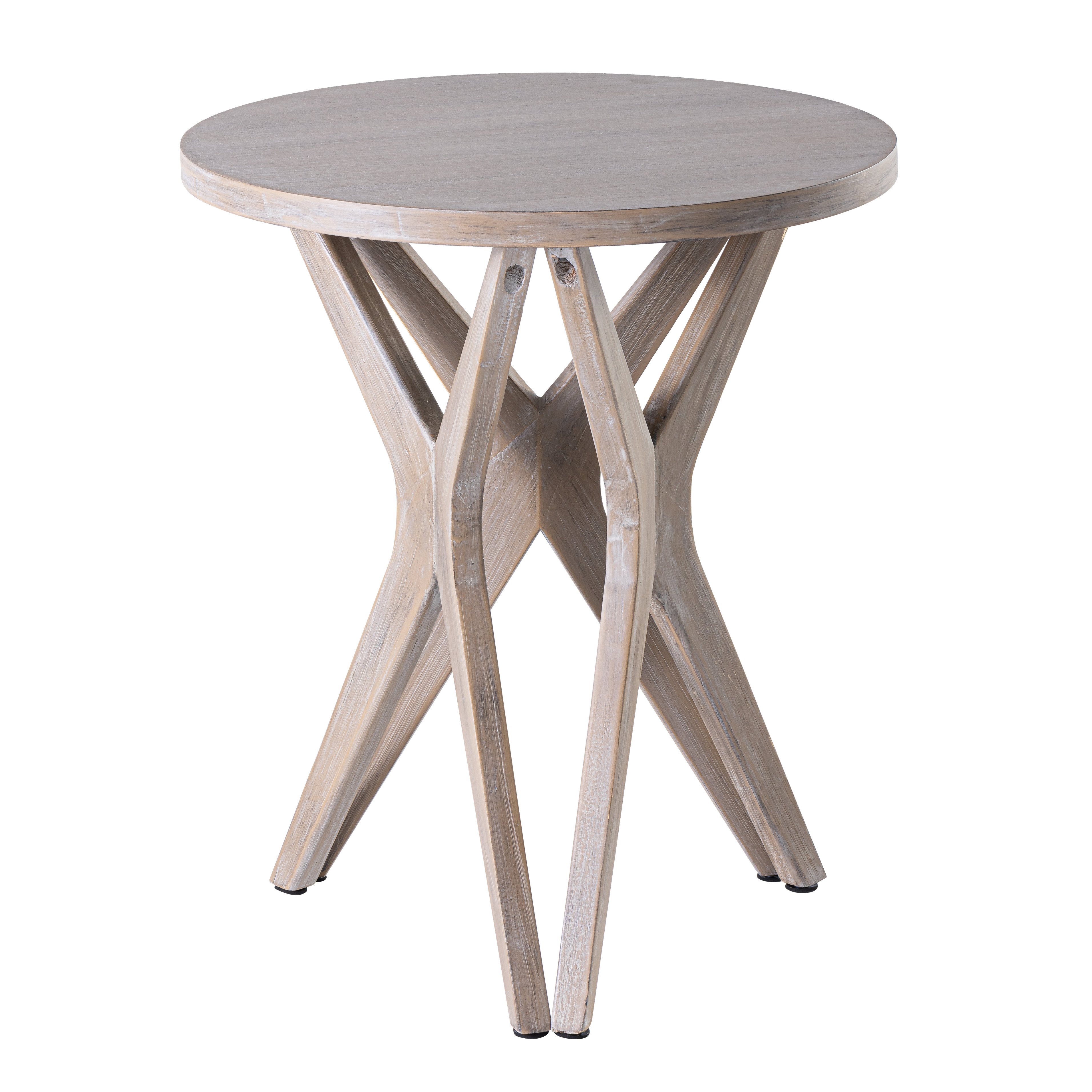 Millwood Pines Moty Crossed Legs Round End Table, with Tripod Base for ...