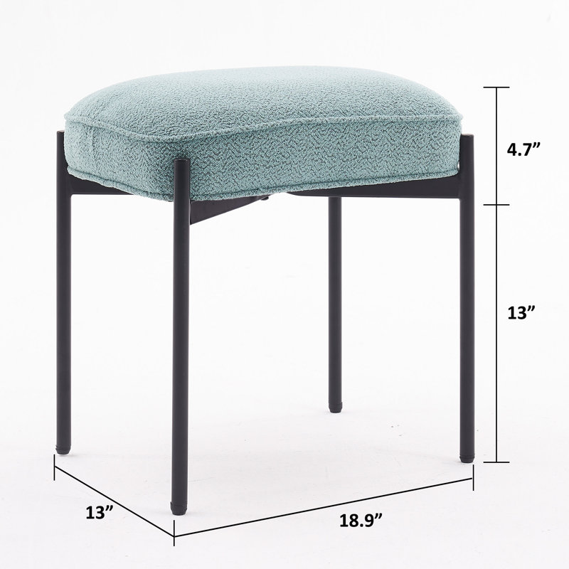Ebern Designs Romere Vanity Stool Fabric Upholstered Accent Stool ...