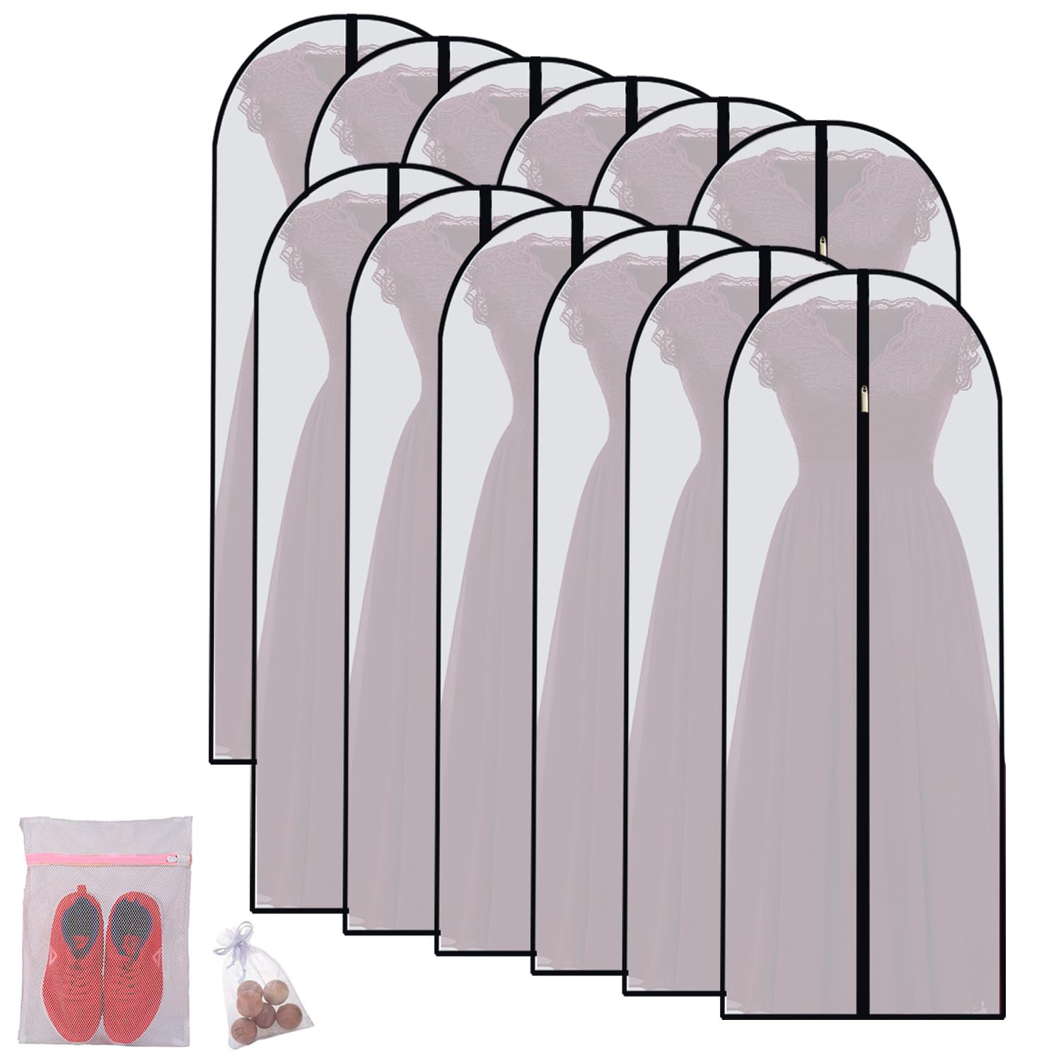 Rebrilliant Hanging Garment Bag Breathable Clothes Covers With Zip (Set ...