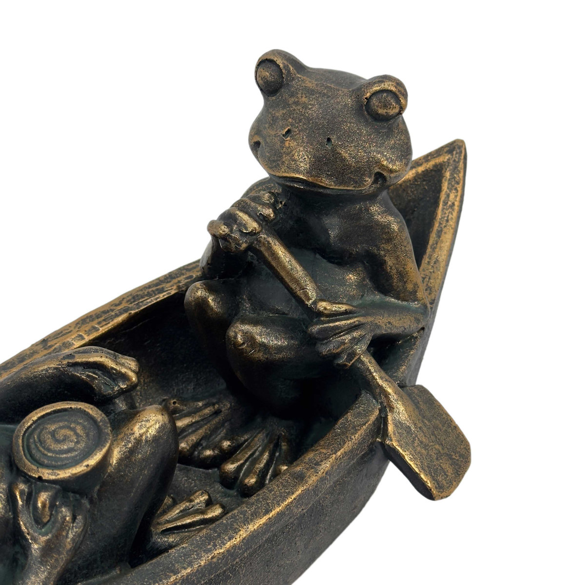 Trinx Rowing Frogs Copper-Look Resin Garden Statue | Wayfair