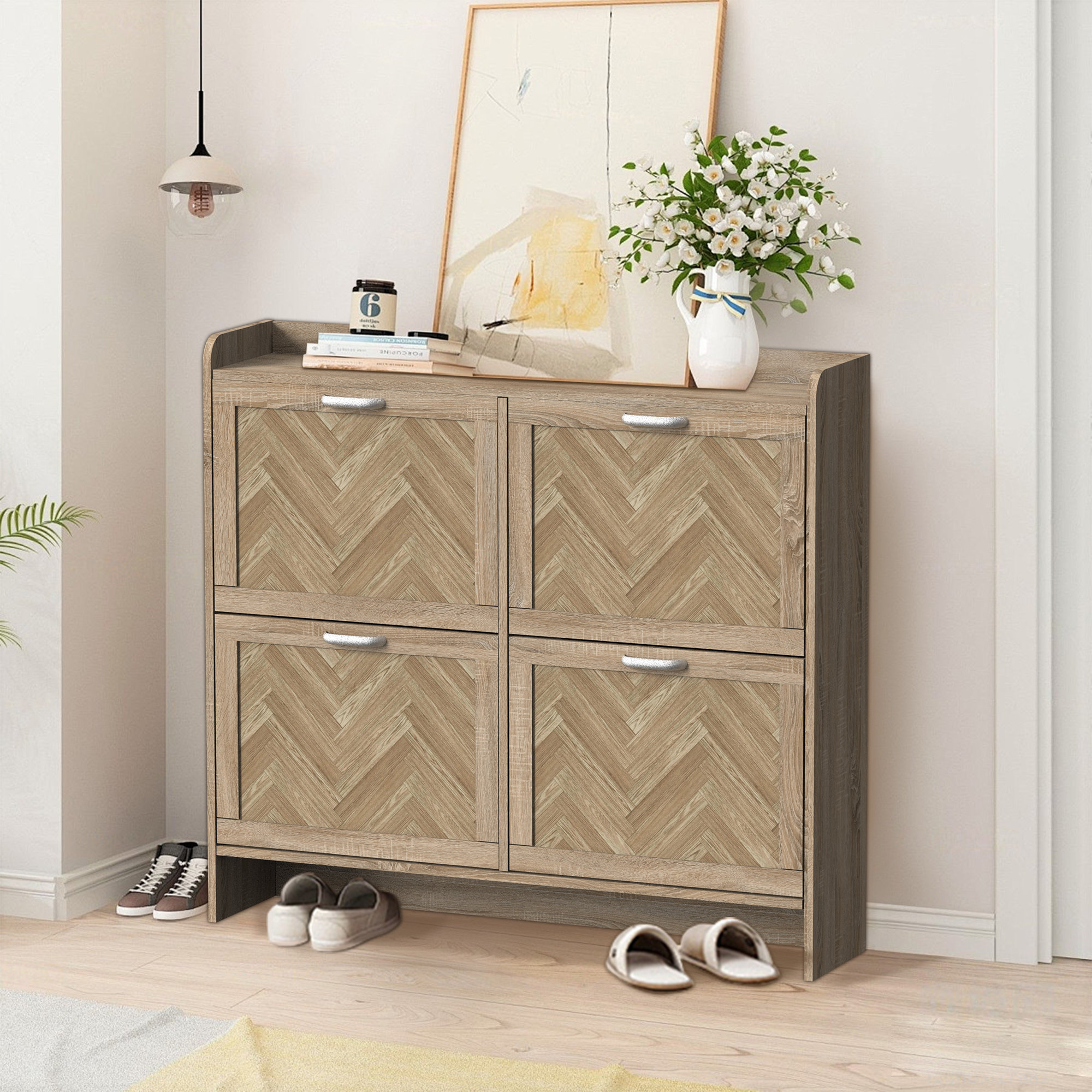 Foundry Select 24 Pair Stackable Shoe Storage Cabinet | Wayfair