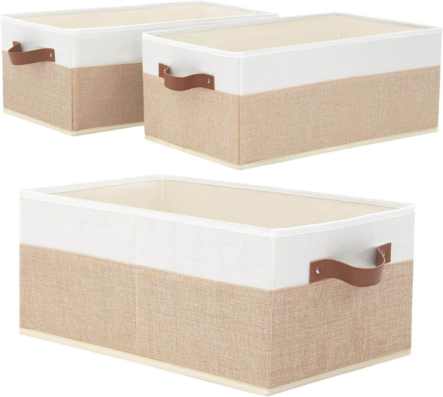 Latitude Run® Closet Organizer Bins 3 Pack Large Storage Baskets ...