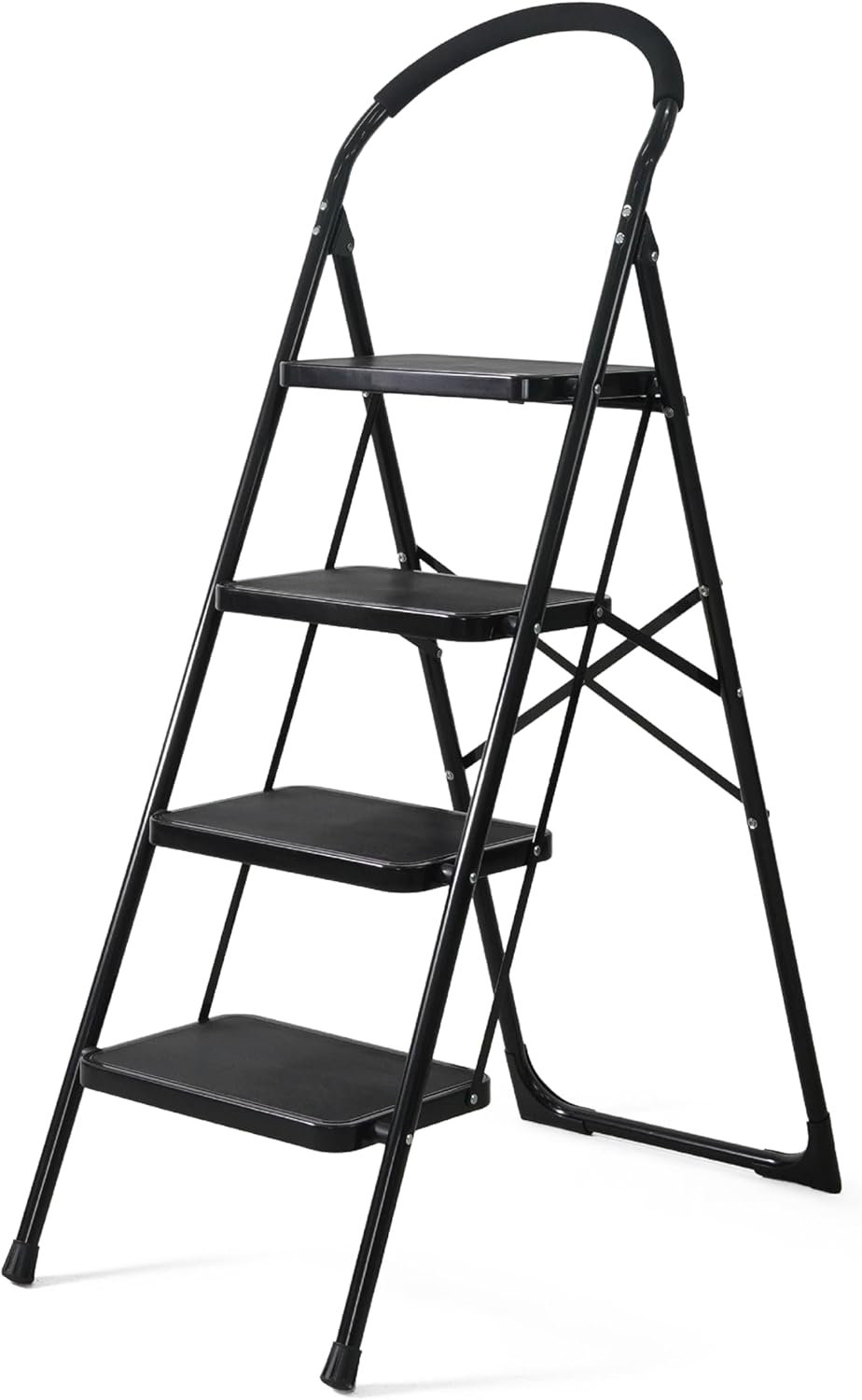 Ebern Designs Folding 4-Step Ladder with Extra Wide Anti-Slip Pedal ...