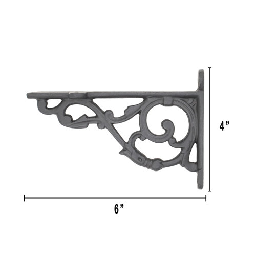 Astoria Grand Lillith Solid Cast Iron Shelf Brackets Victorian Colonial ...