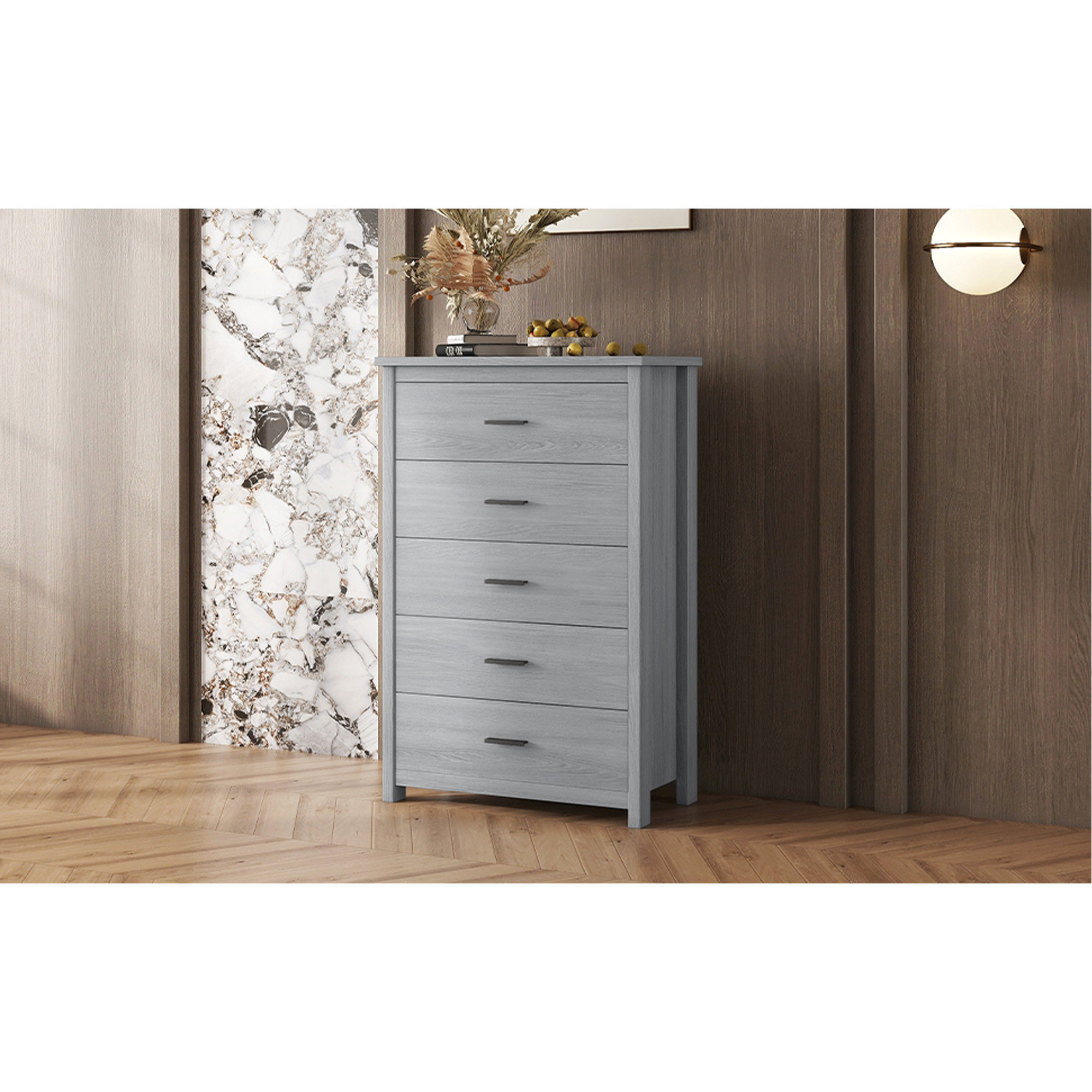 Latitude Run® Charming Vintage Wooden Dresser With Multiple Drawers For ...