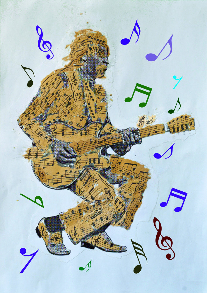 Lark Manor Guitarist music note collage | Wayfair.co.uk