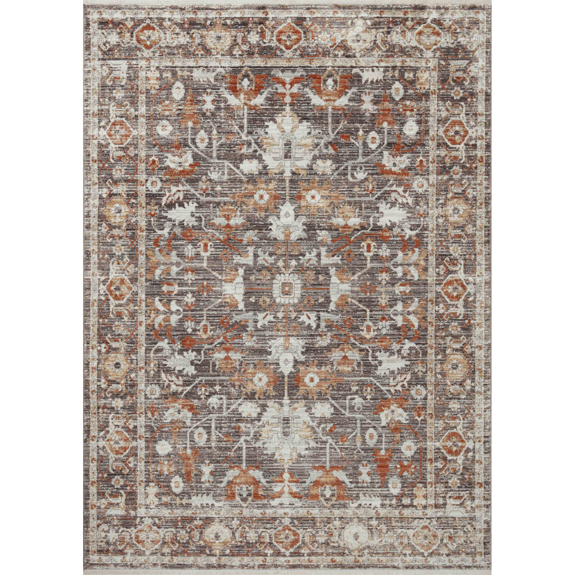 Loloi Rugs Bonney Oriental Area Rug in Charcoal/Spice | Wayfair