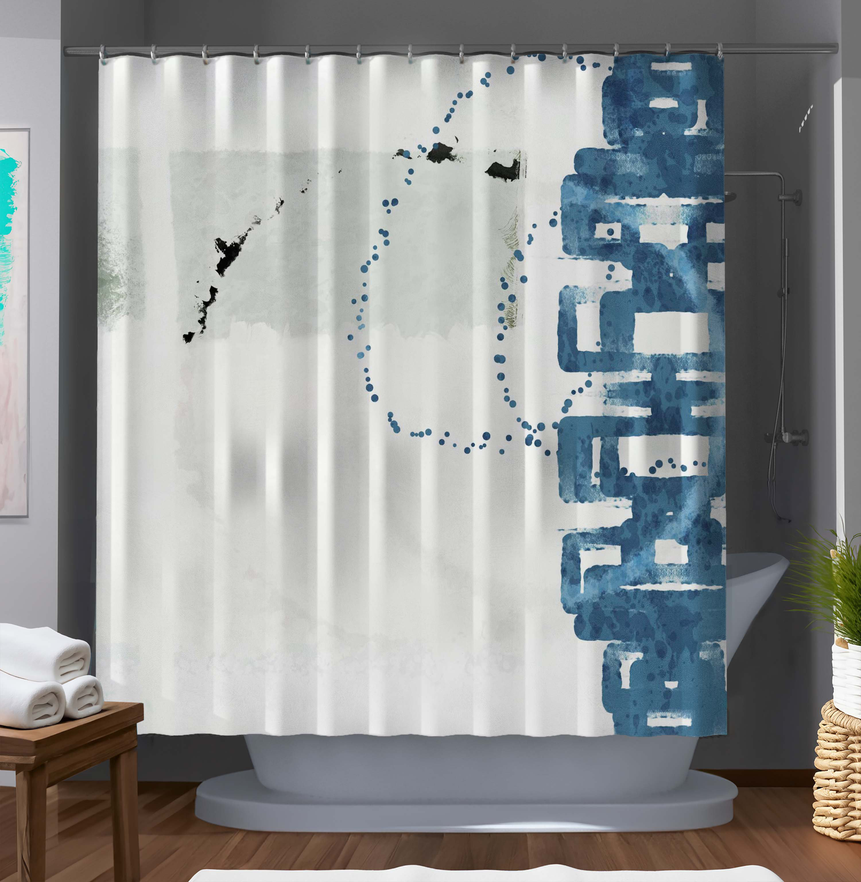 East Urban Home Kevone Abstract Shower Curtain | Wayfair