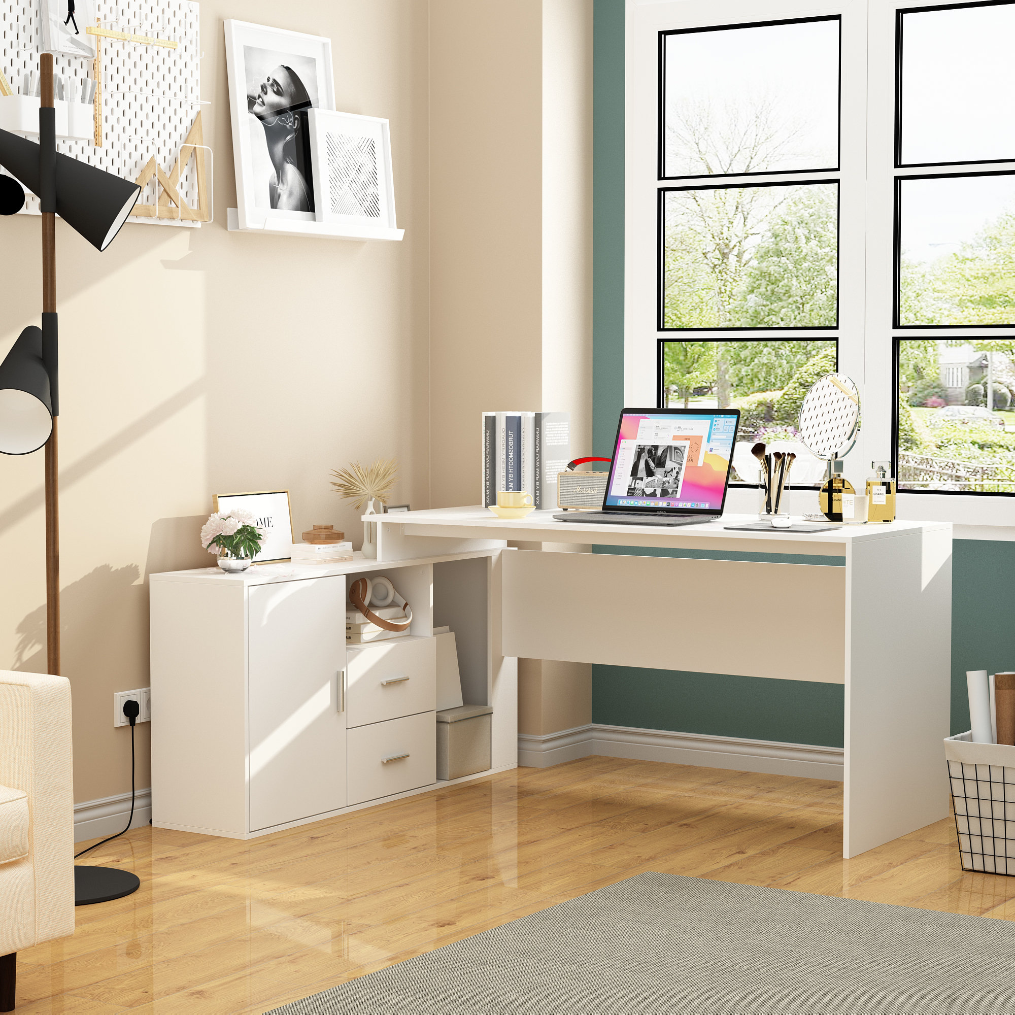 Wade Logan® Amelia-Louise Reversible L-Shape Desk & Reviews - Wayfair ...