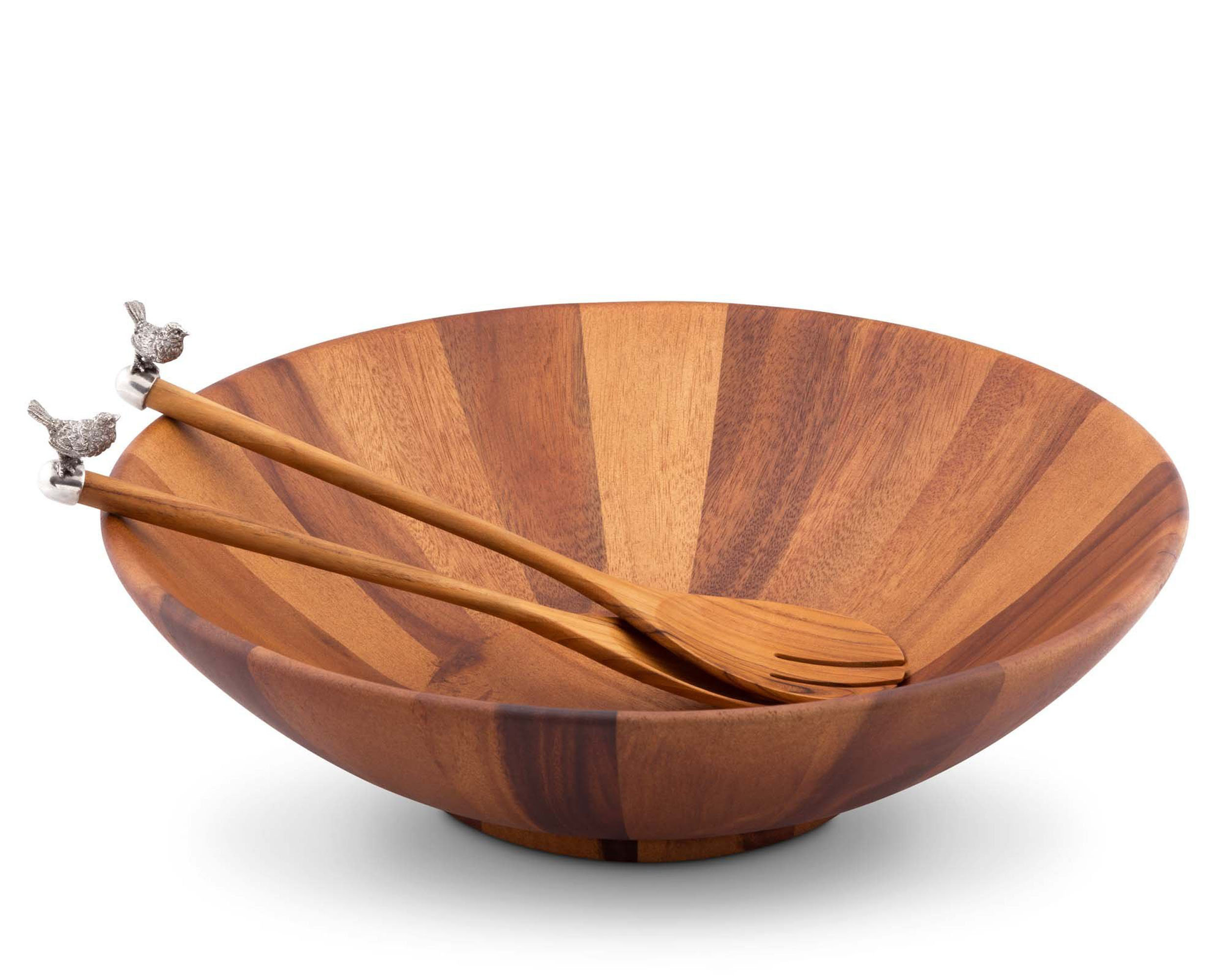 Vagabond House Song Bird Salad Bowl with Teak Servers | Wayfair