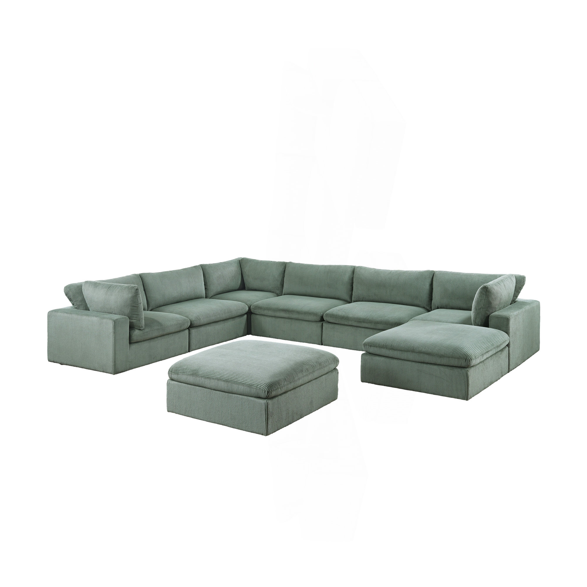 Hokku Designs Sage Color 8Pc Modular Sectional Set Corduroy Upholstery ...