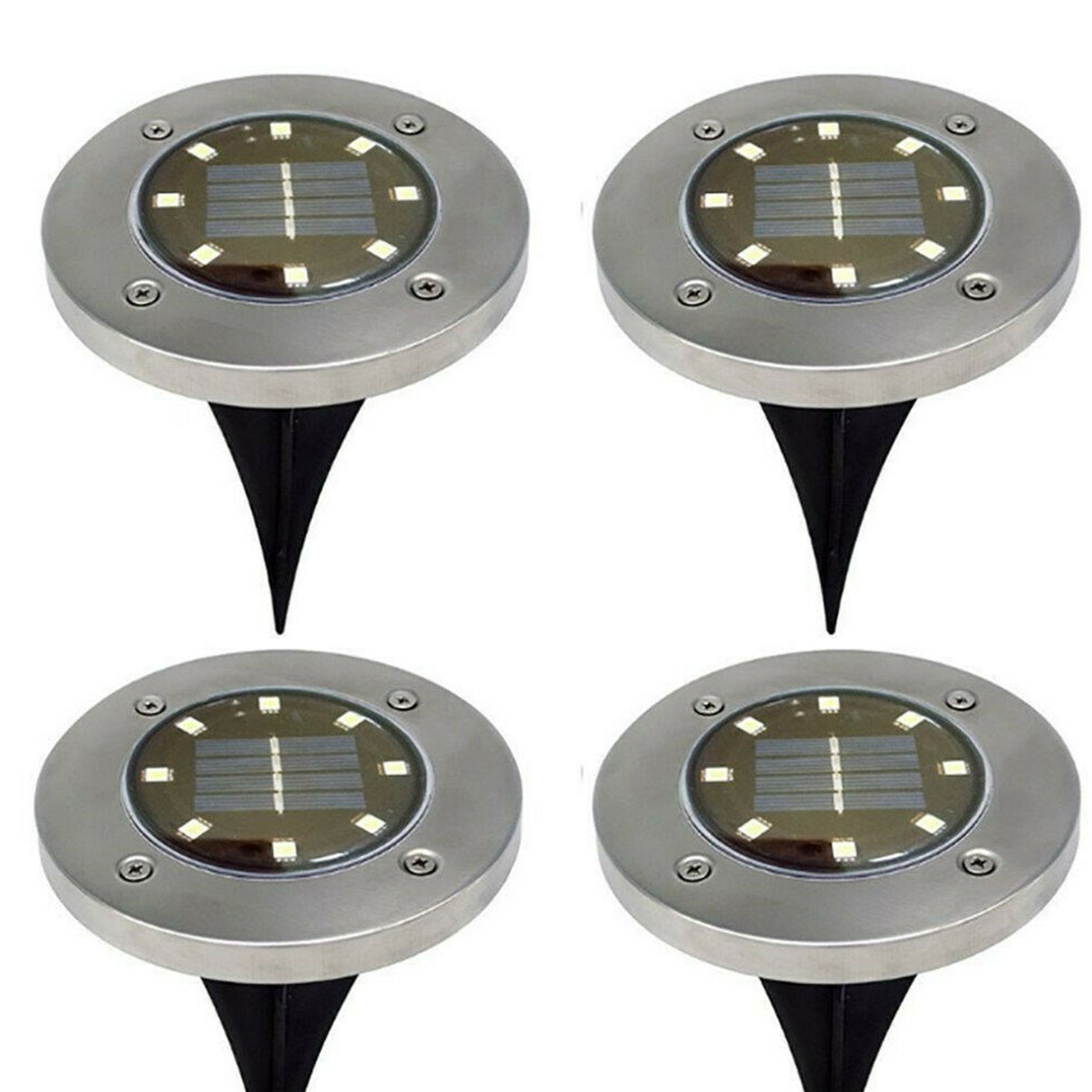 LINKPAL Low Voltage Solar Powered Integrated LED Metal Well Light Pack ...