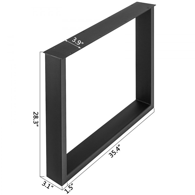 Symple Stuff Set of 2 Steel Table Legs, 28''Height 35''Wide Dining ...