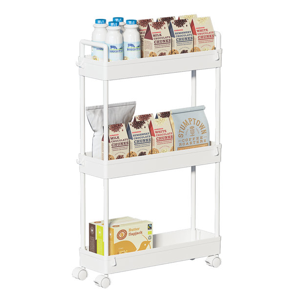 SPACEAIM Slim Rolling Storage Cart, 3 Tier Bathroom Storage Organizer ...