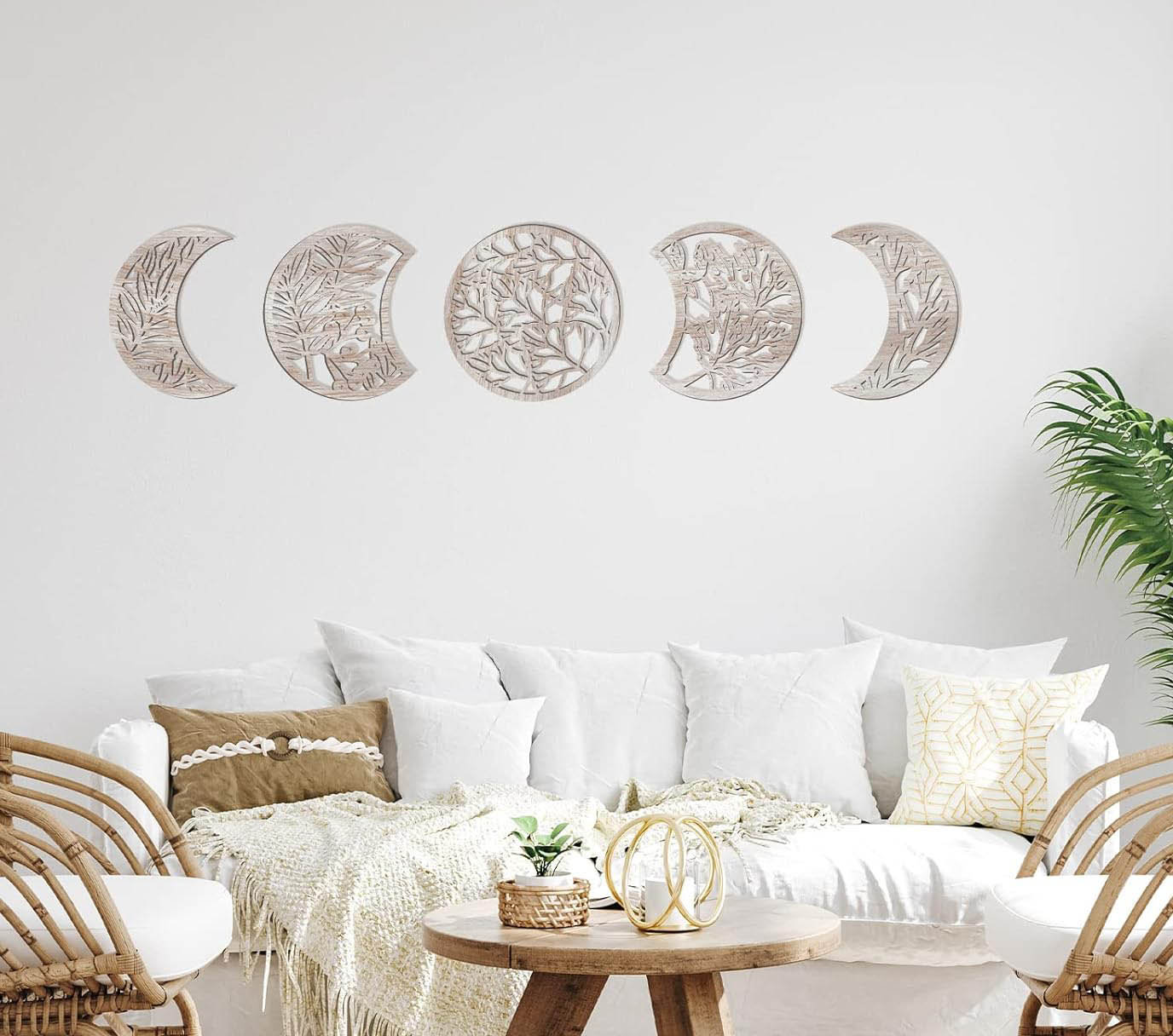 Lark Manor™ Moon Phase Wall Art Decor Hanging Bedroom Boho Lunar ...