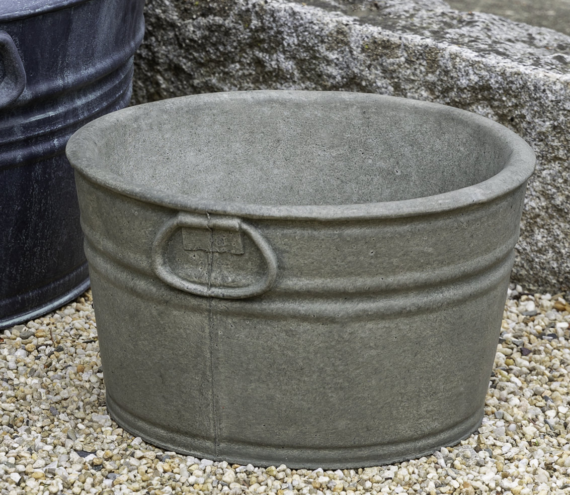 Gracie Oaks Farm Tub Cast Stone Pot Planter - Wayfair Canada