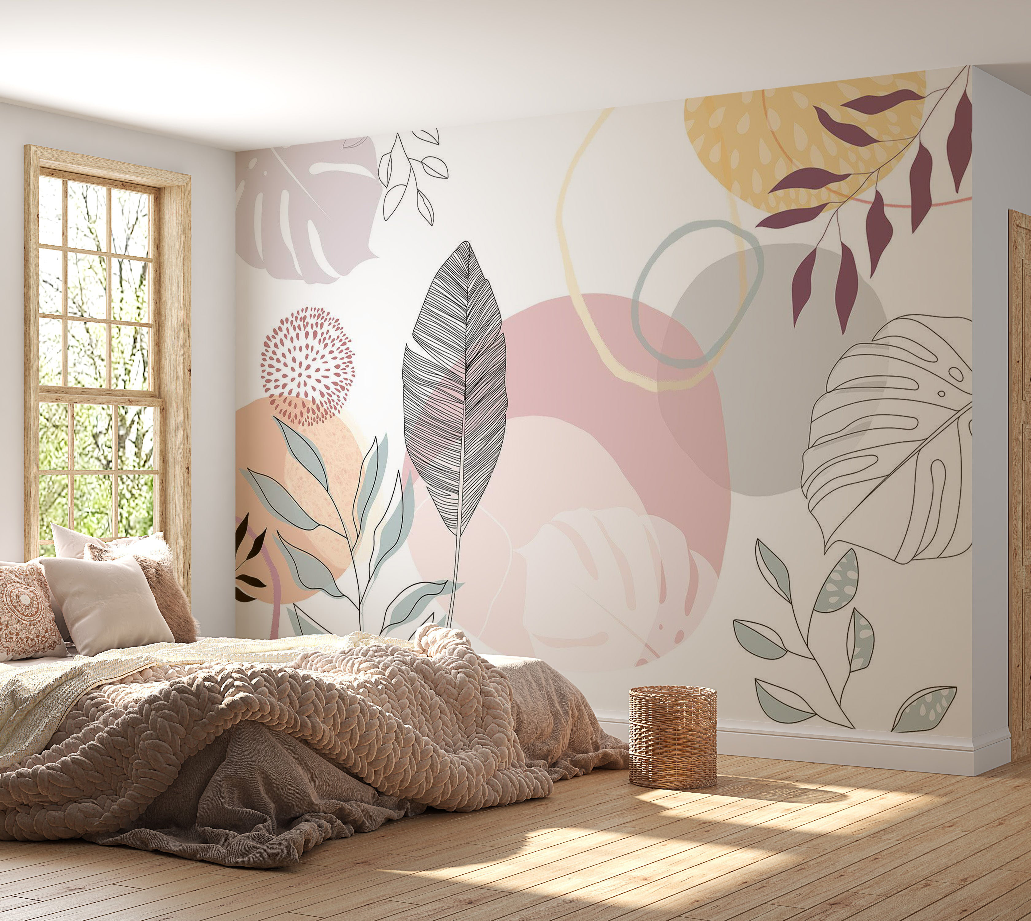 Lark Manor™ Peel & Stick Abstract Wall Mural - Aesthetic Modern Line ...