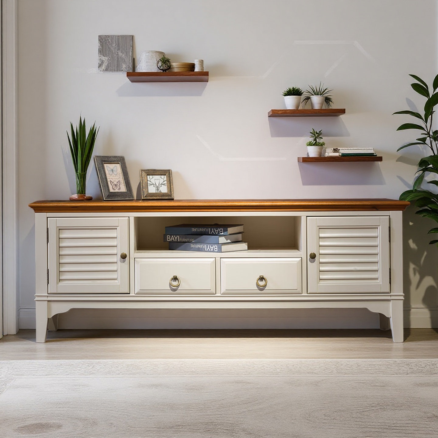 Longshore Tides American-style Country Solid Wood TV Cabinet | Wayfair