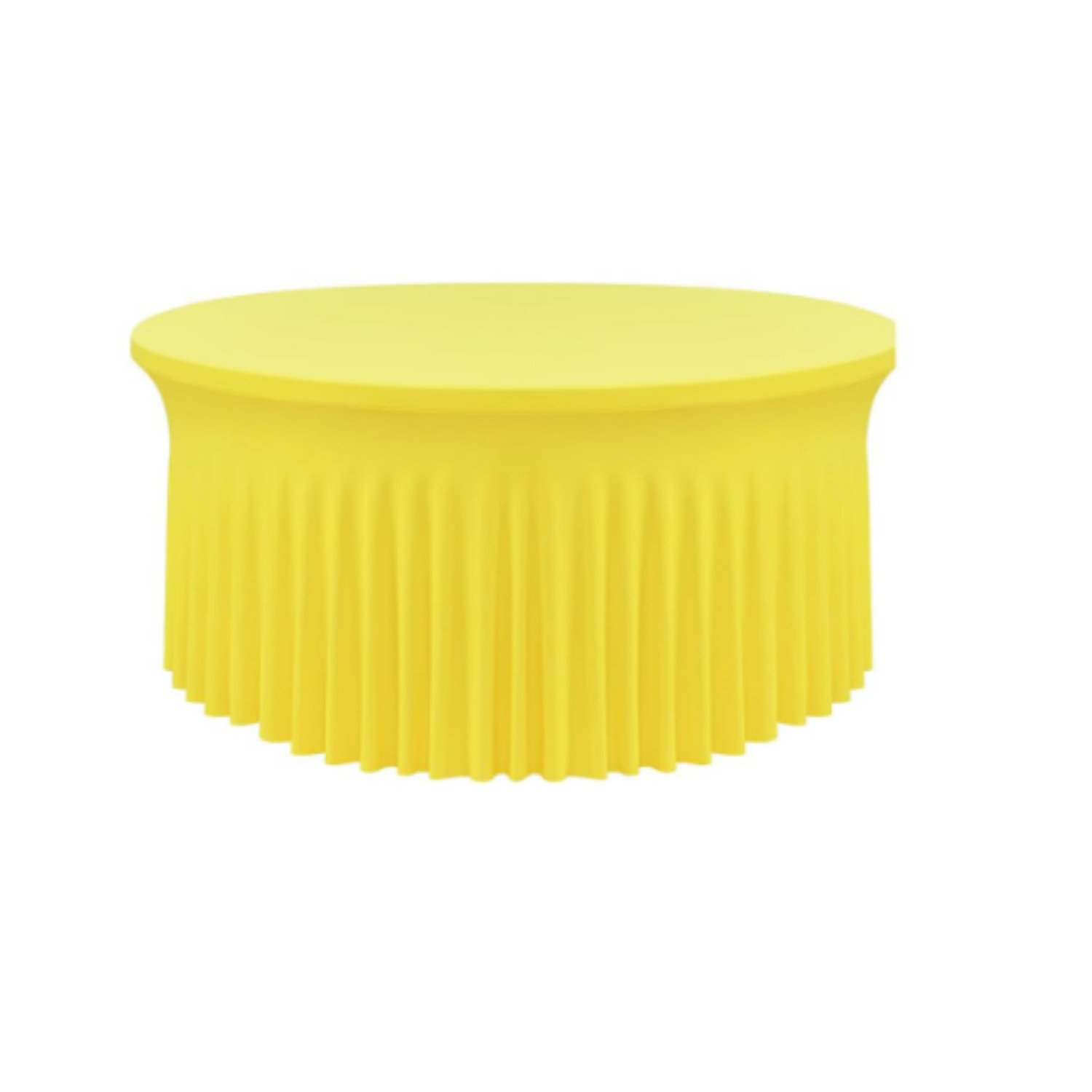 Orren Ellis 6 Pack 60Inch Yellow Spandex Round Tablecloths, Stretchy ...