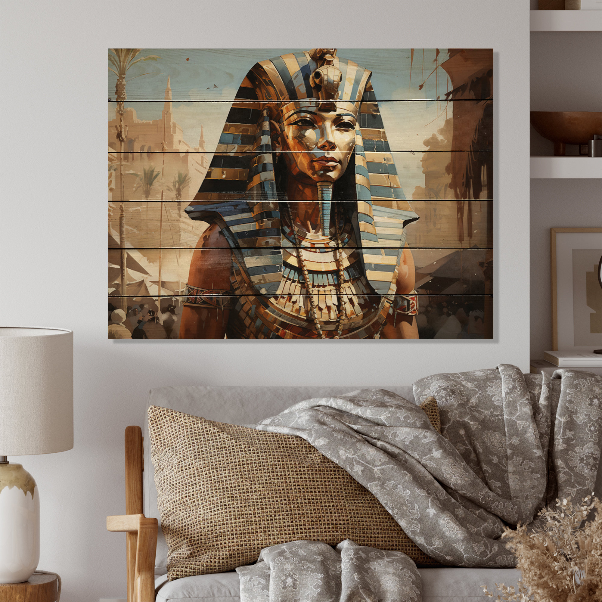 Bungalow Rose Egypt Ancient Echoes - Egypt Print On Natural Pine Wood ...