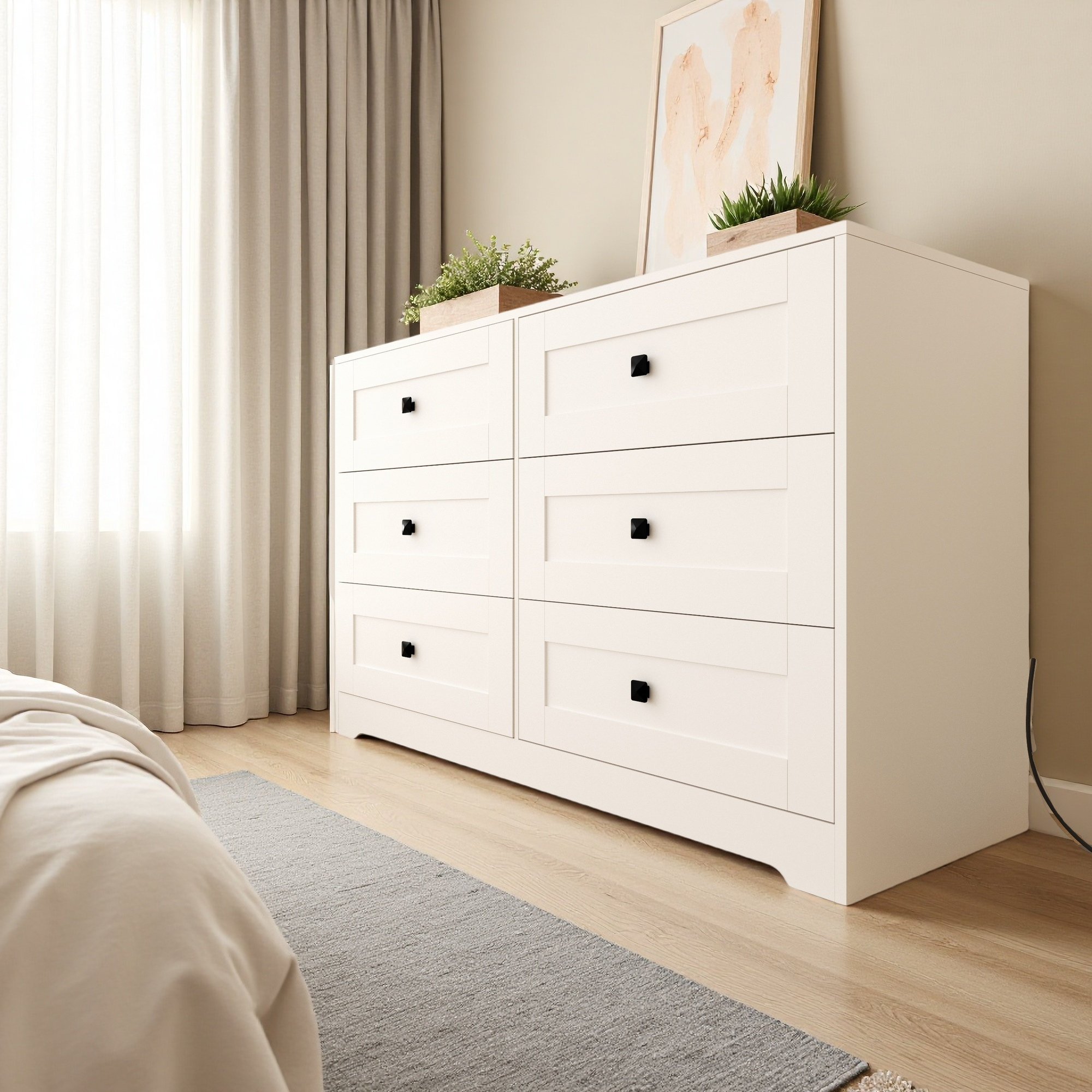 Ebern Designs Chest Of Drawer With 6 Drawers Farm Door | Wayfair