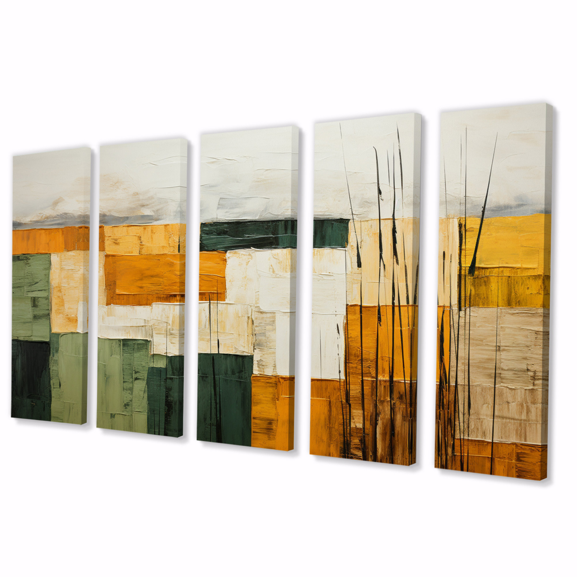 Design Art Cubism Geometric Plains I - Cubism Canvas Print - 5 Equal ...