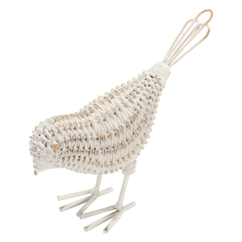 Winston Porter Wicker Design Bird Figurine (Set of 4) | Wayfair