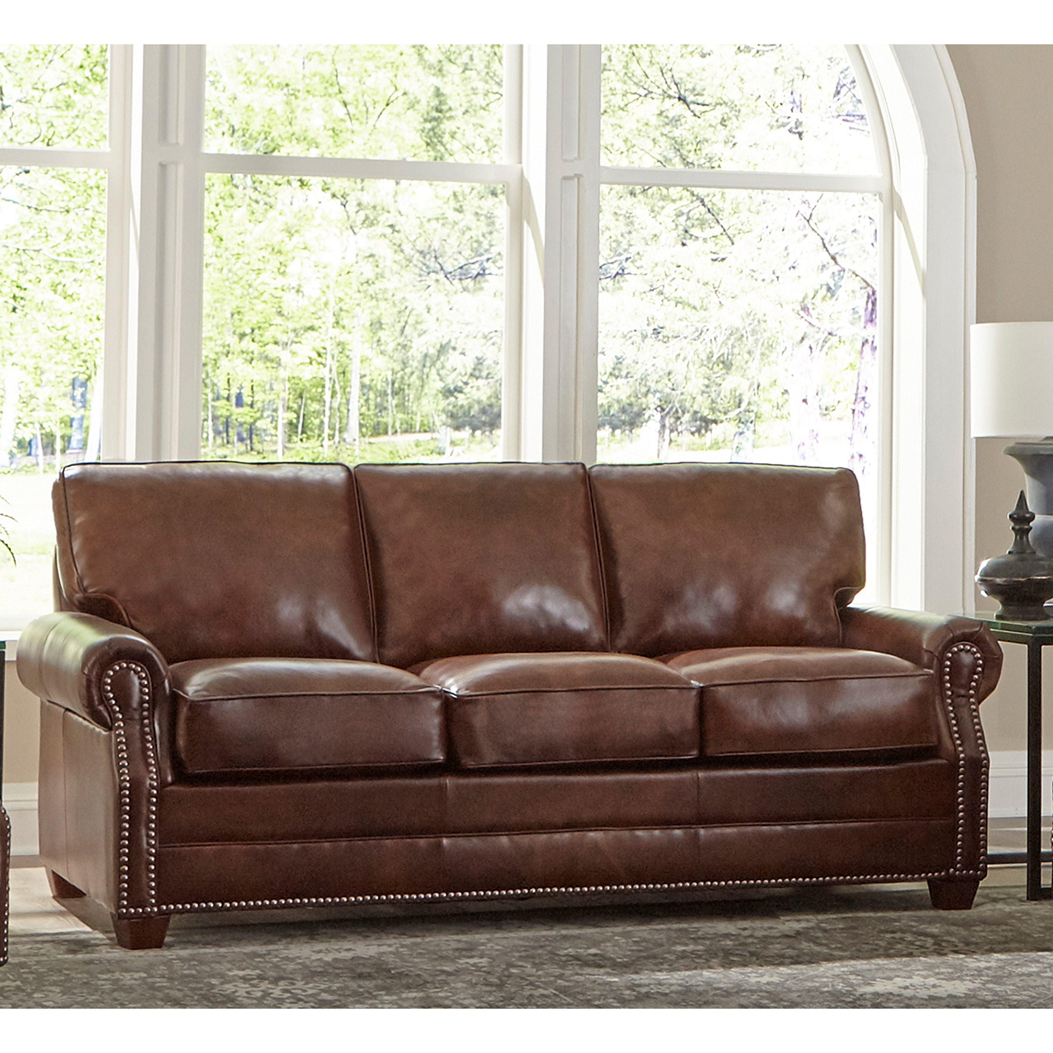 Sofa Web Revo 81" Genuine Leather Rolled Arm Sofa | Wayfair