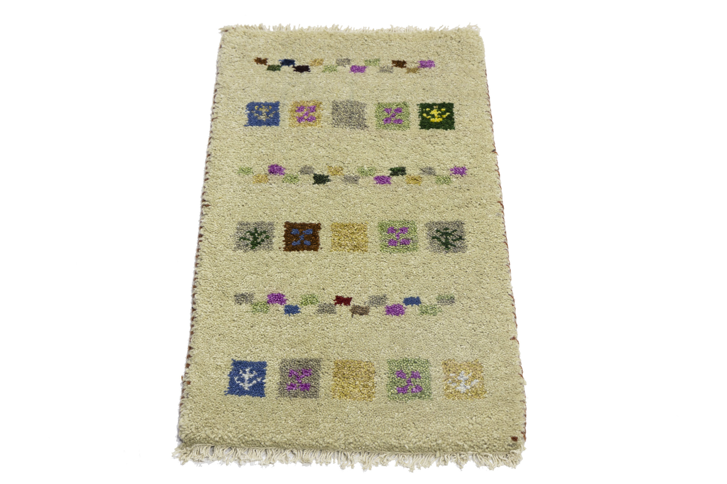 Foundry Select Cream Tribal Small Decor Kids Room 1'4X2'4 Handmade Indo ...