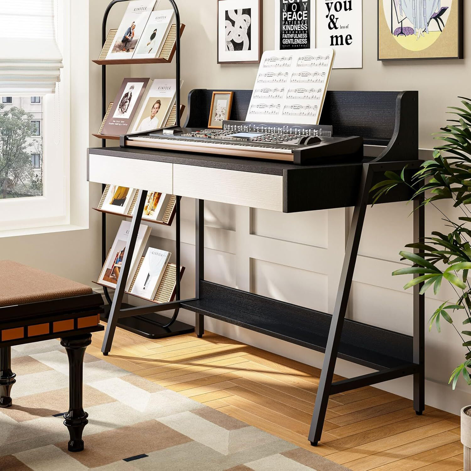 Ebern Designs Support pour piano, support pour clavier de piano ...